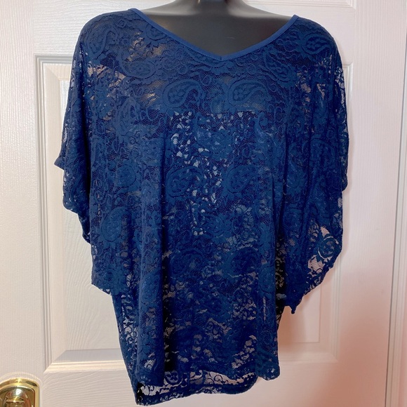 MXM | Tops | Mxm Lace Crocheted Overlay Top Euc | Poshmark